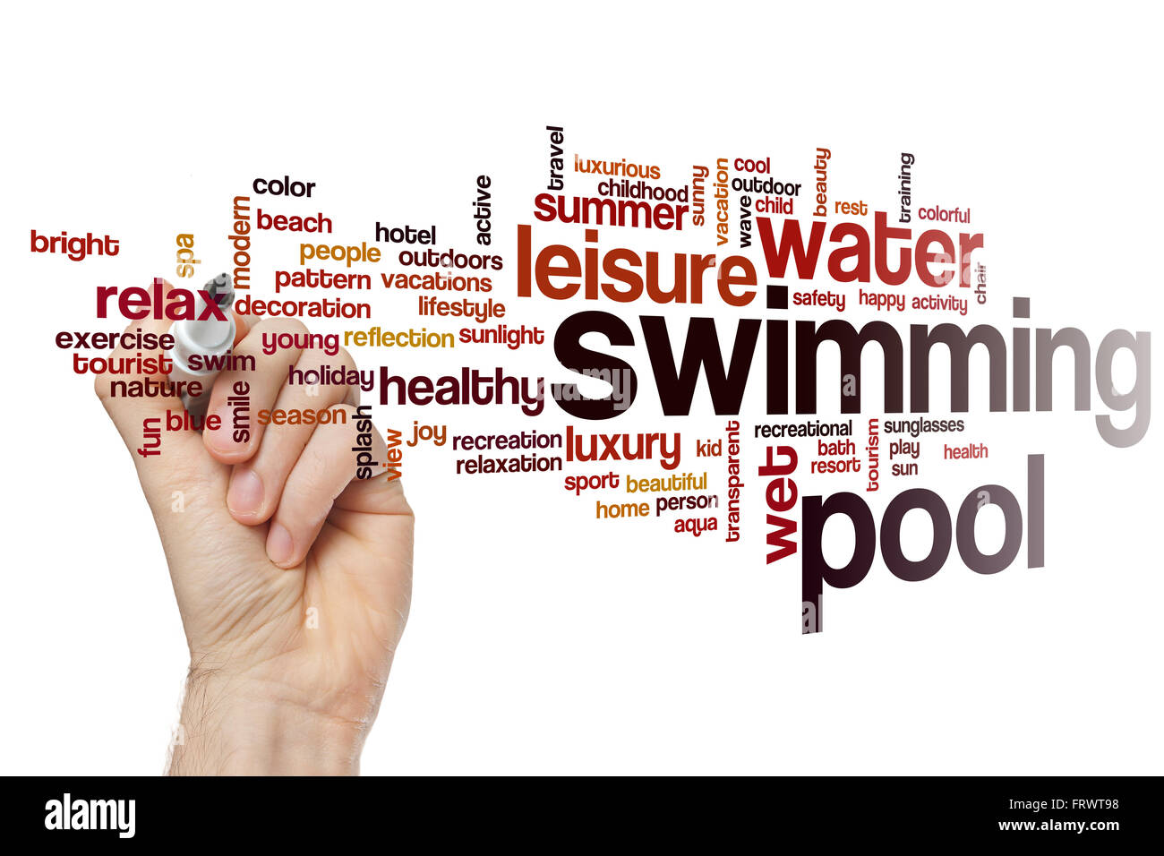 Swimming pool word cloud Stock Photo - Alamy