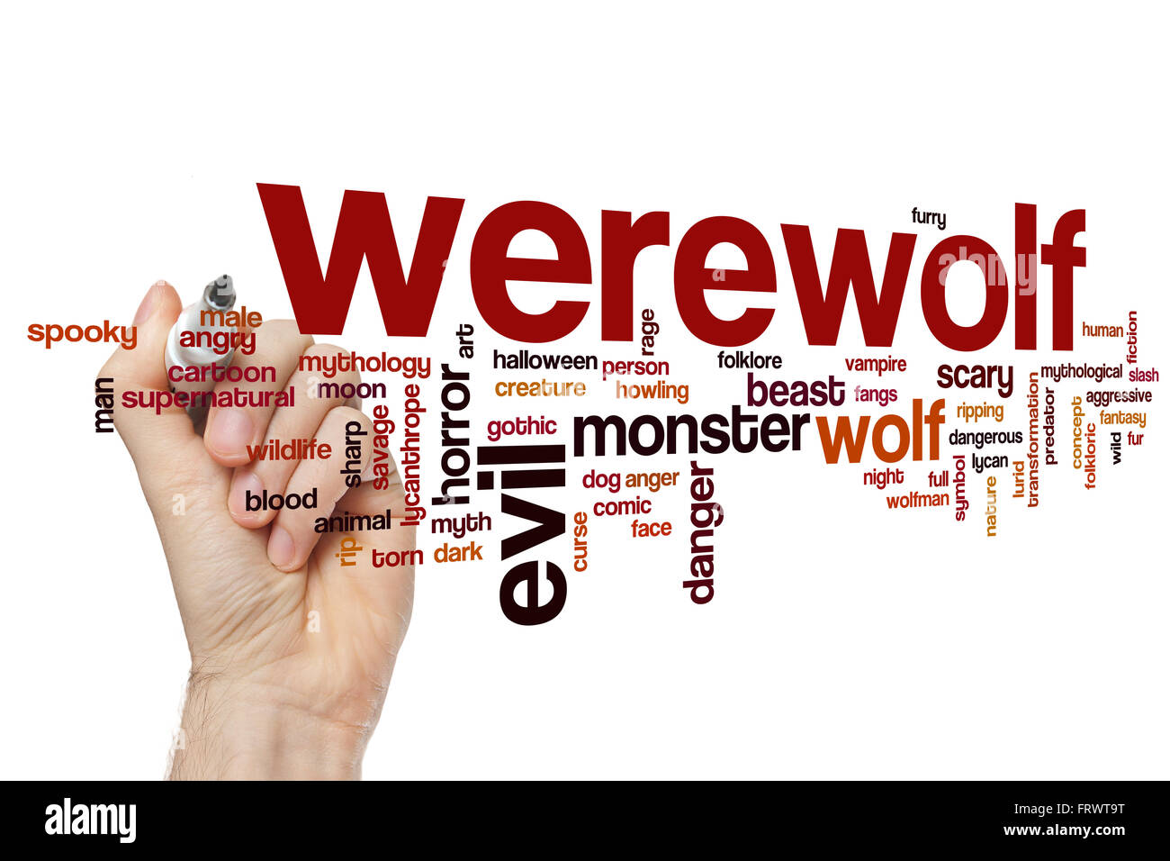 Werewolf word cloud concept with wolf monster related tags Stock Photo ...
