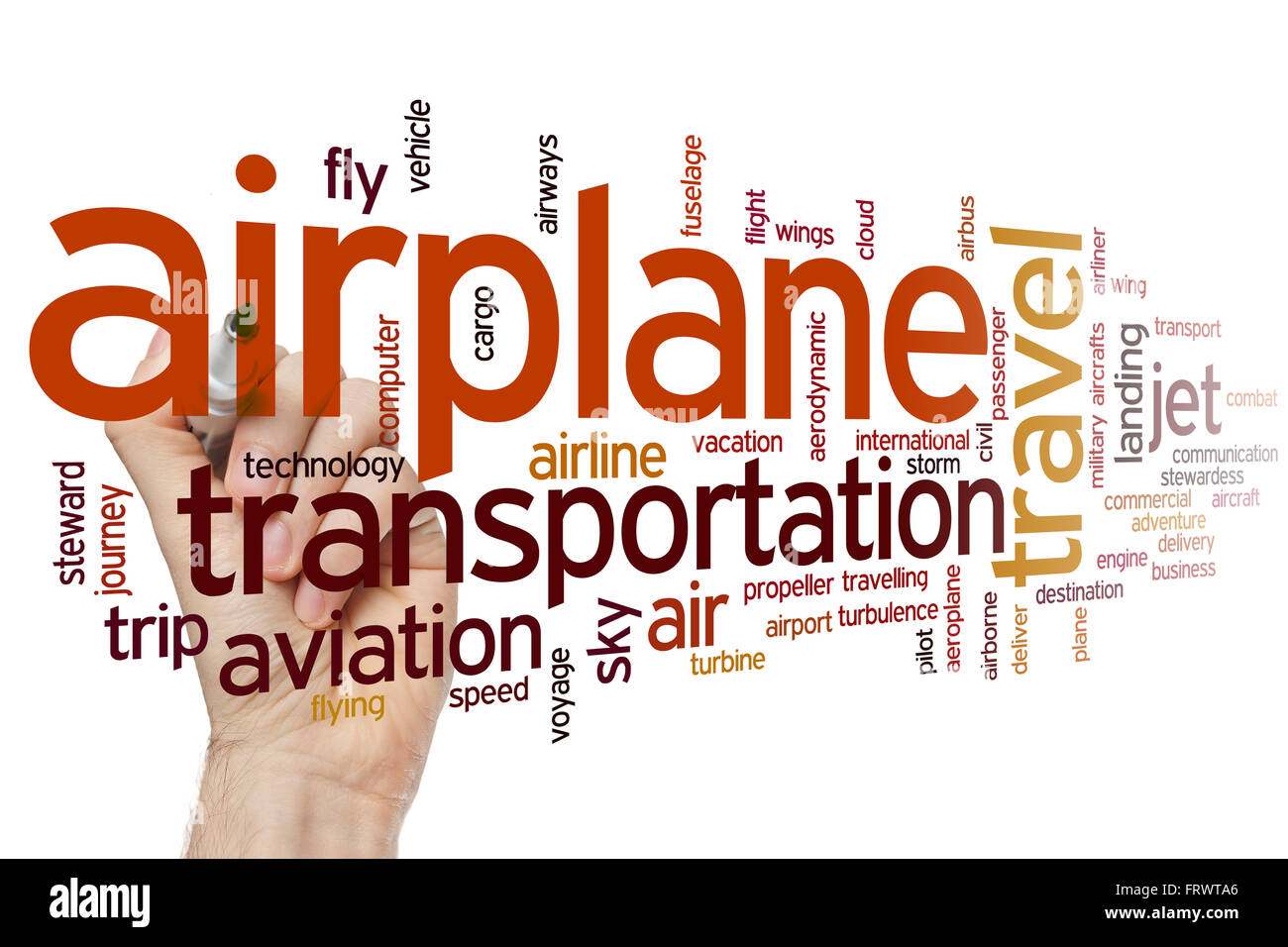 Airplane concept word cloud background Stock Photo - Alamy