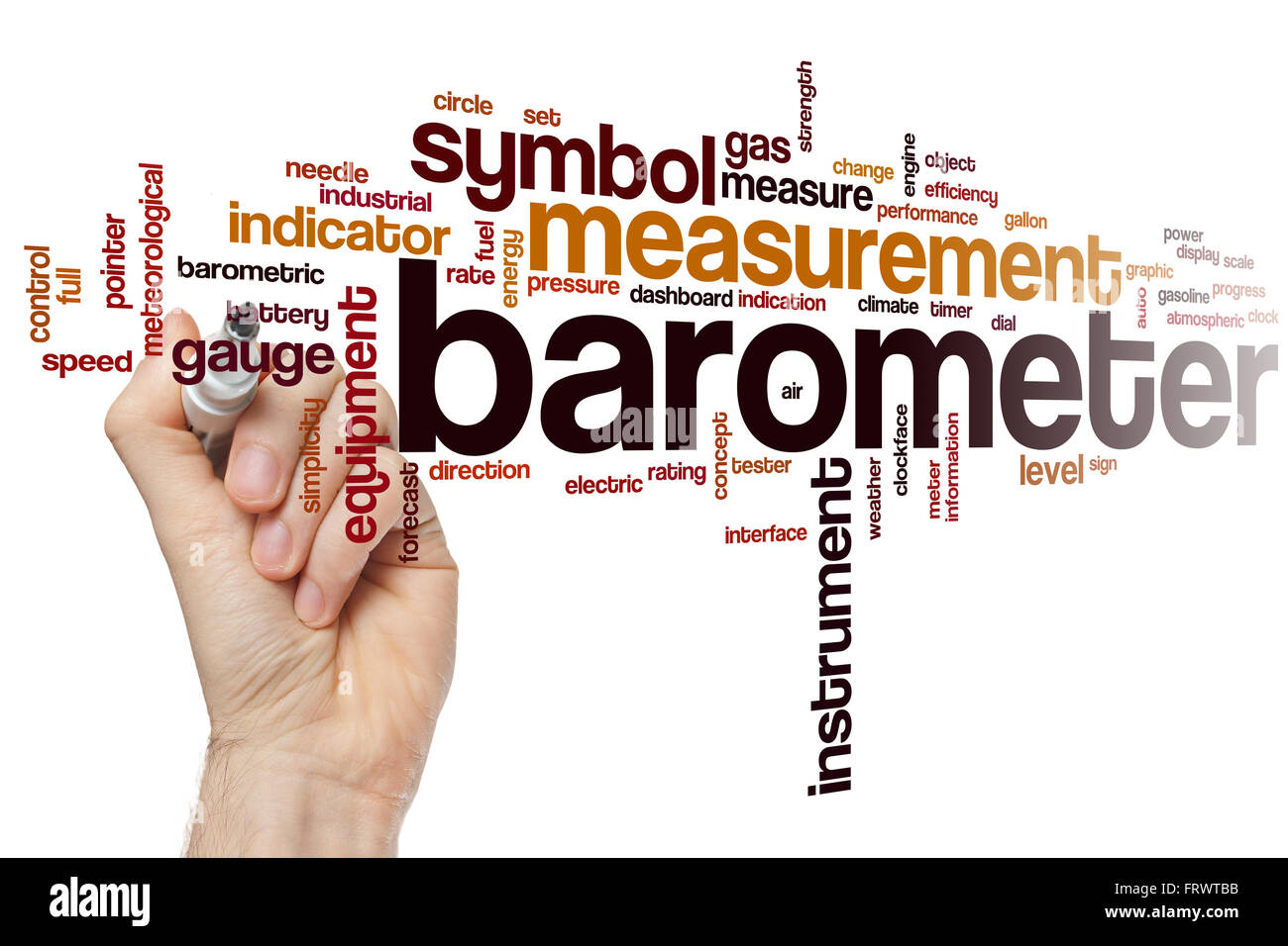 Barometer word cloud concept with instrument equipment related tags ...
