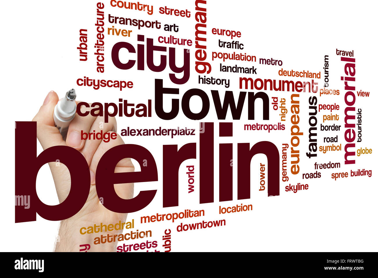 Berlin word cloud concept Stock Photo - Alamy