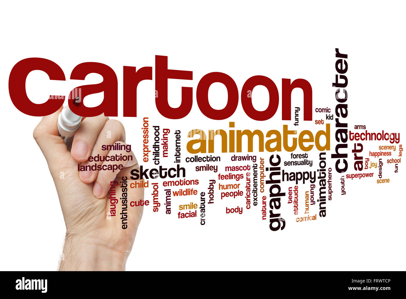 Cartoon word cloud concept Stock Photo - Alamy