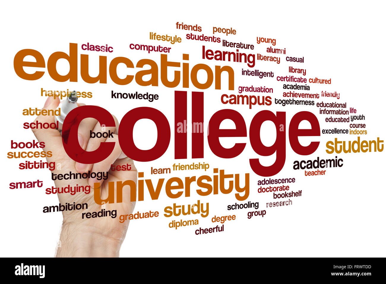 College concept word cloud background Stock Photo - Alamy
