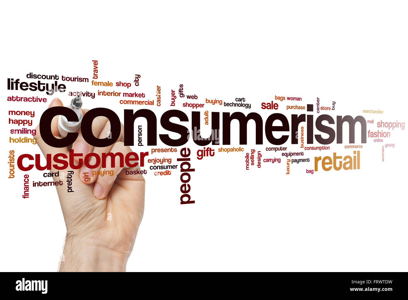 Consumerism word cloud concept with retail store related tags Stock ...