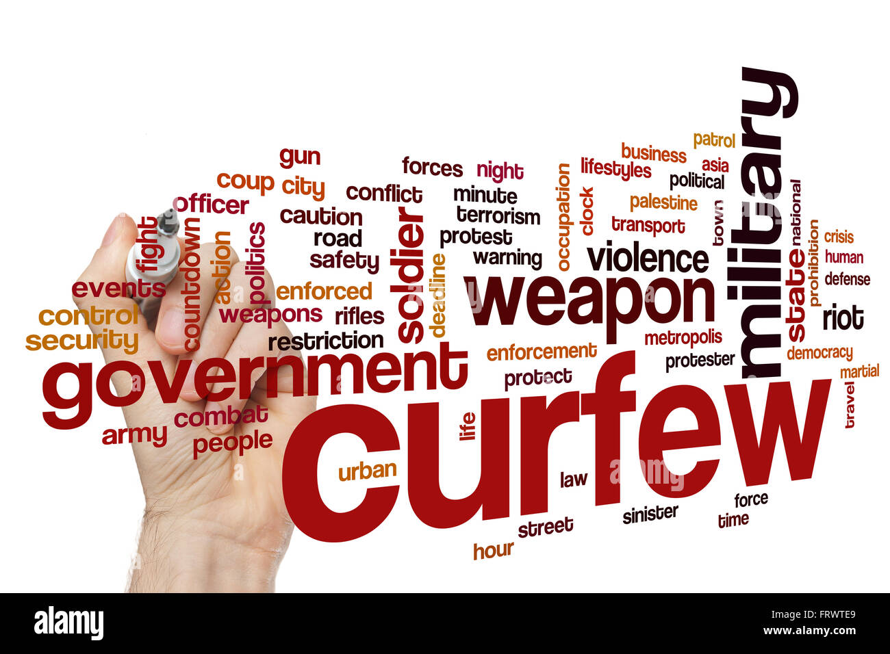 Curfew concept word cloud background Stock Photo - Alamy