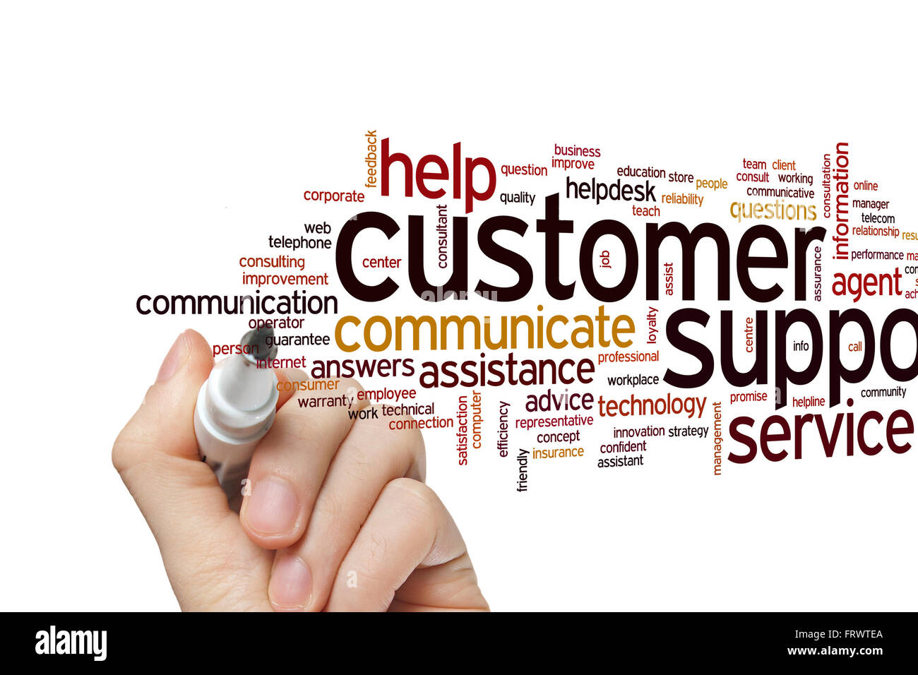 Customer support concept word cloud background Stock Photo - Alamy