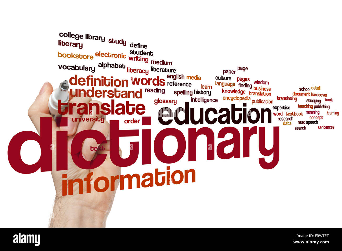 Dictionary concept word cloud background Stock Photo - Alamy