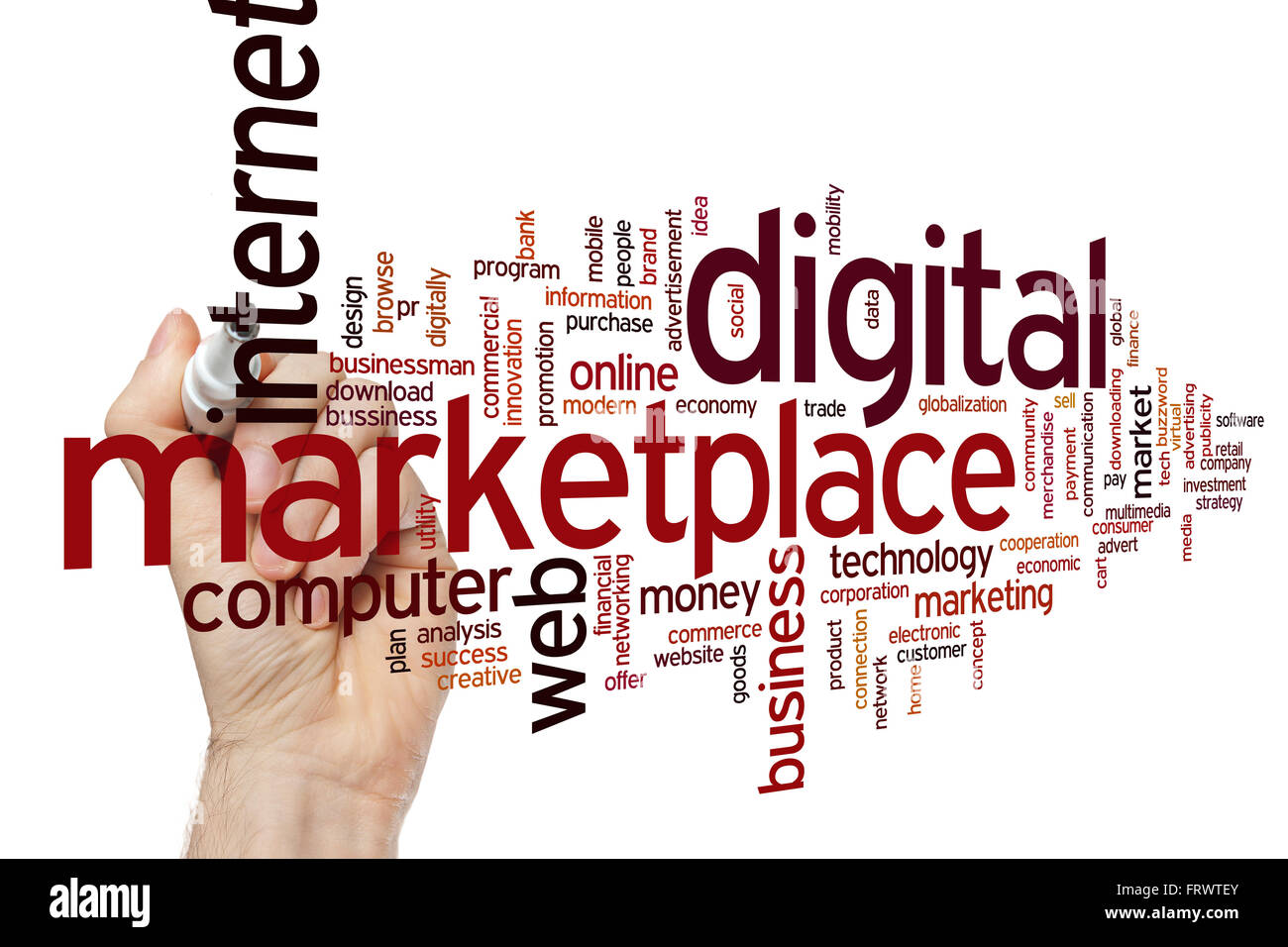 Digital marketplace concept word cloud background Stock Photo - Alamy