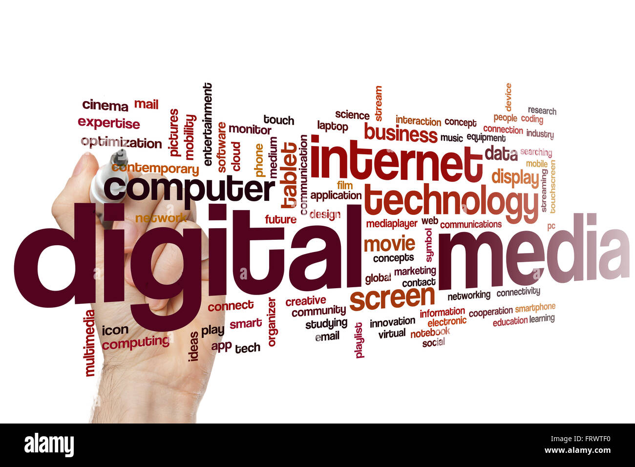Digital media word cloud concept Stock Photo - Alamy