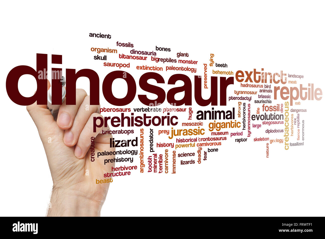 Dinosaur concept word cloud background Stock Photo - Alamy