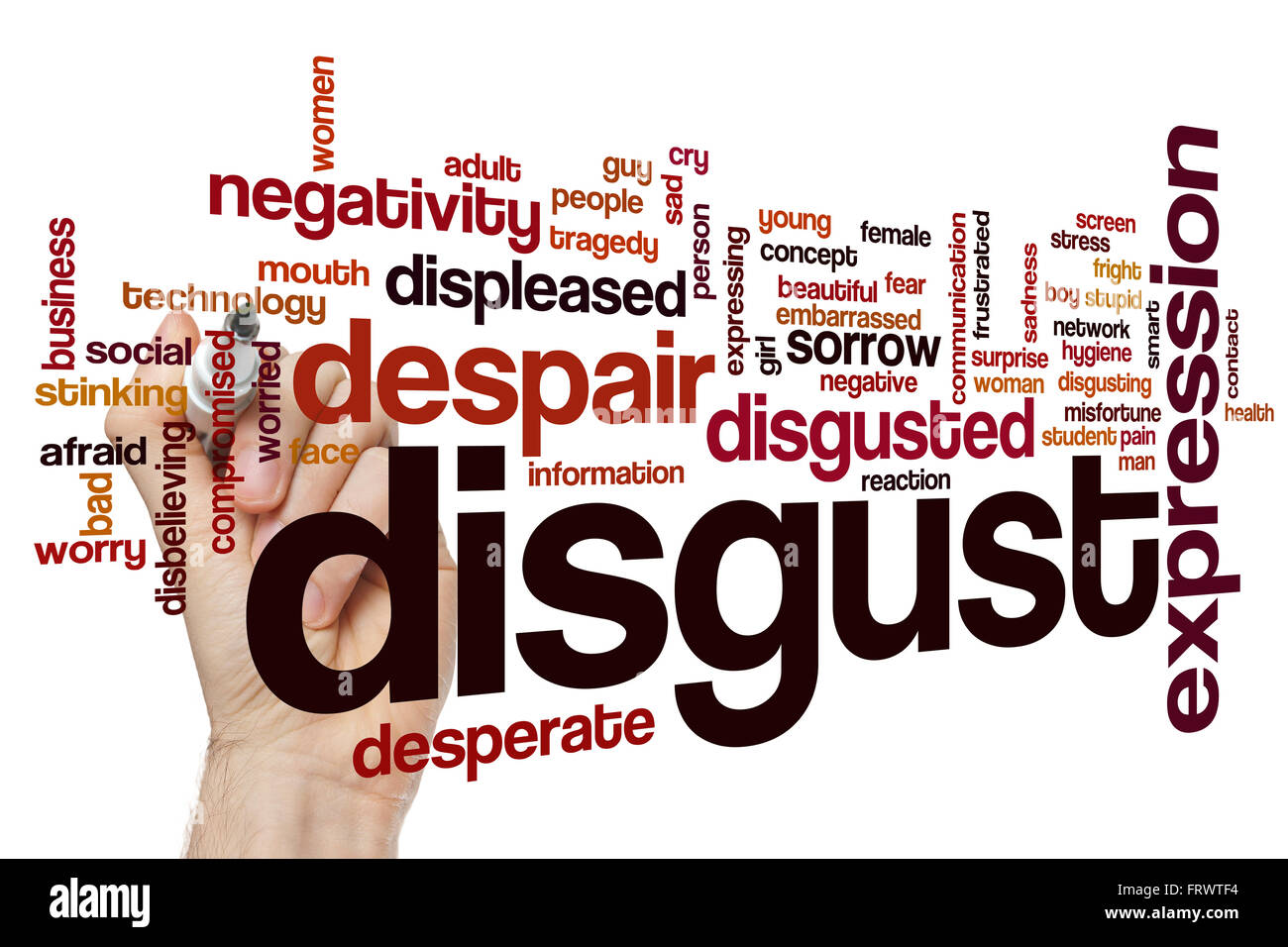 Disgust word cloud concept with negativity stress related tags Stock ...