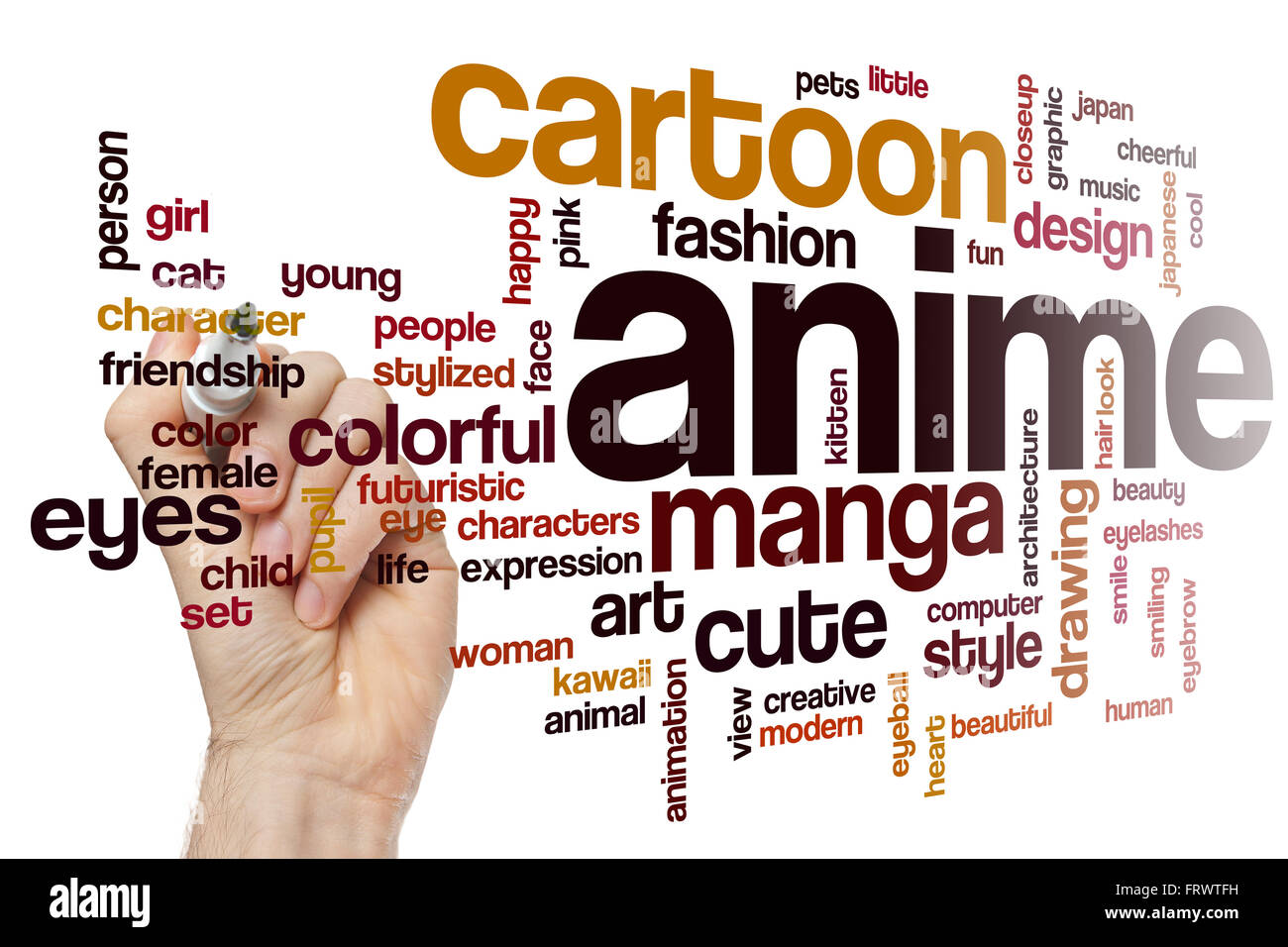 Manga word cloud hi-res stock photography and images - Alamy