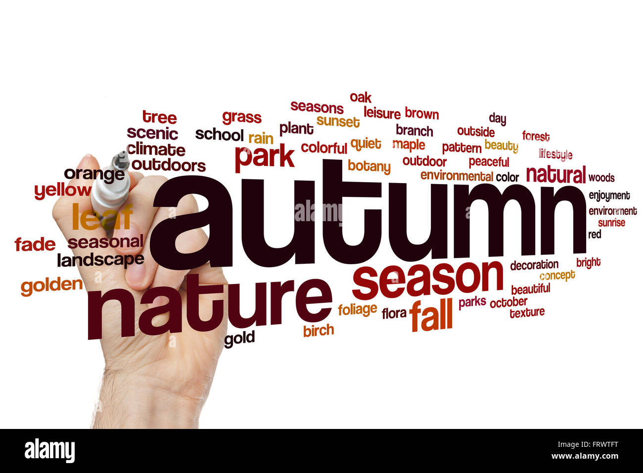 Autumn concept word cloud background Stock Photo - Alamy