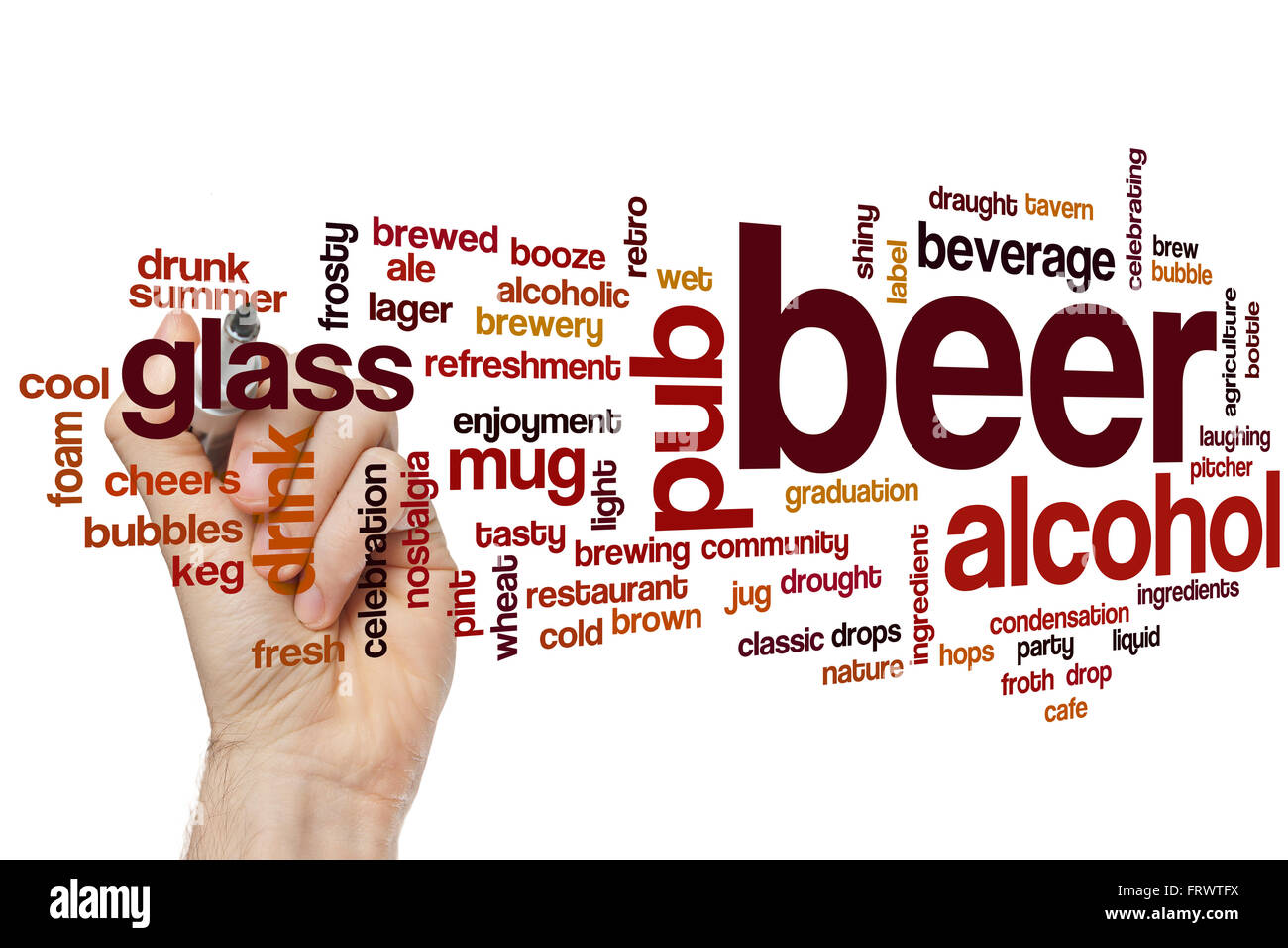 Beer concept word cloud background Stock Photo - Alamy