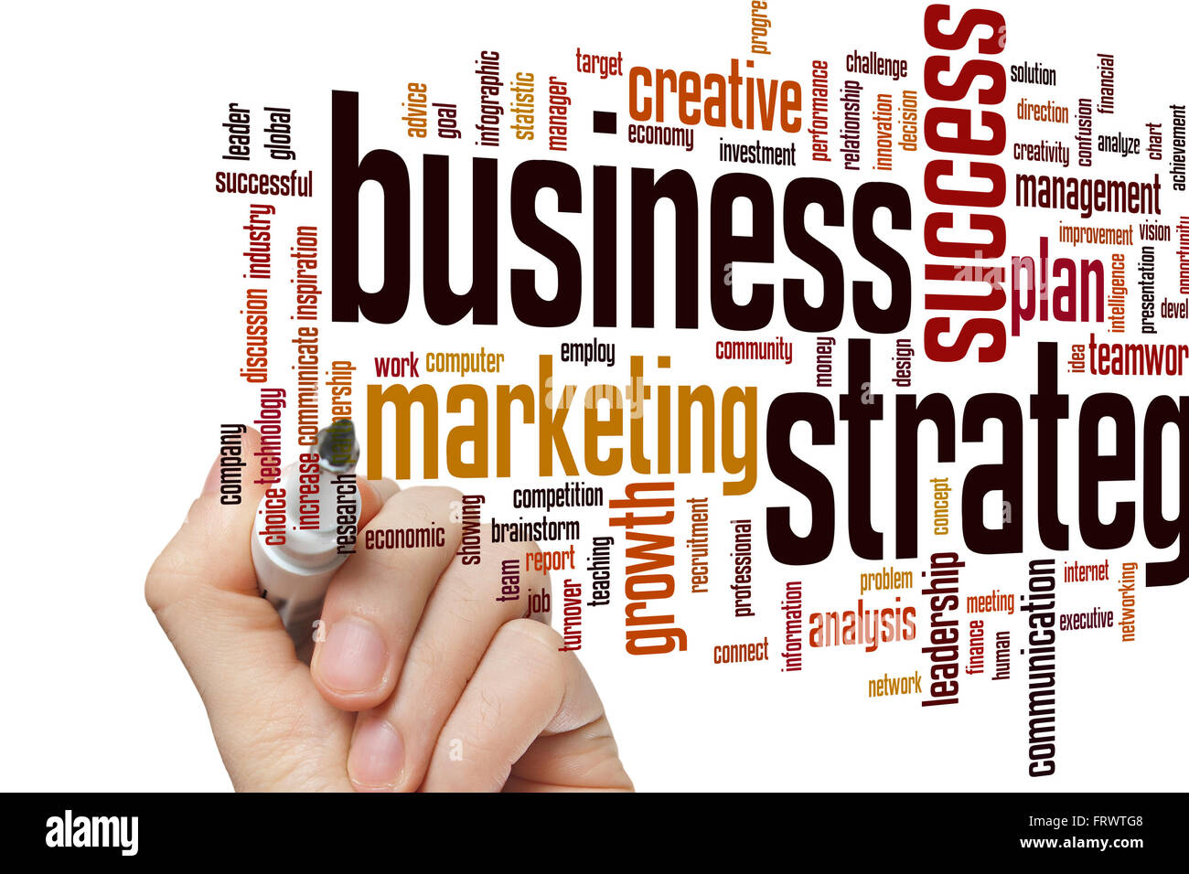 Business strategy concept word cloud background Stock Photo - Alamy