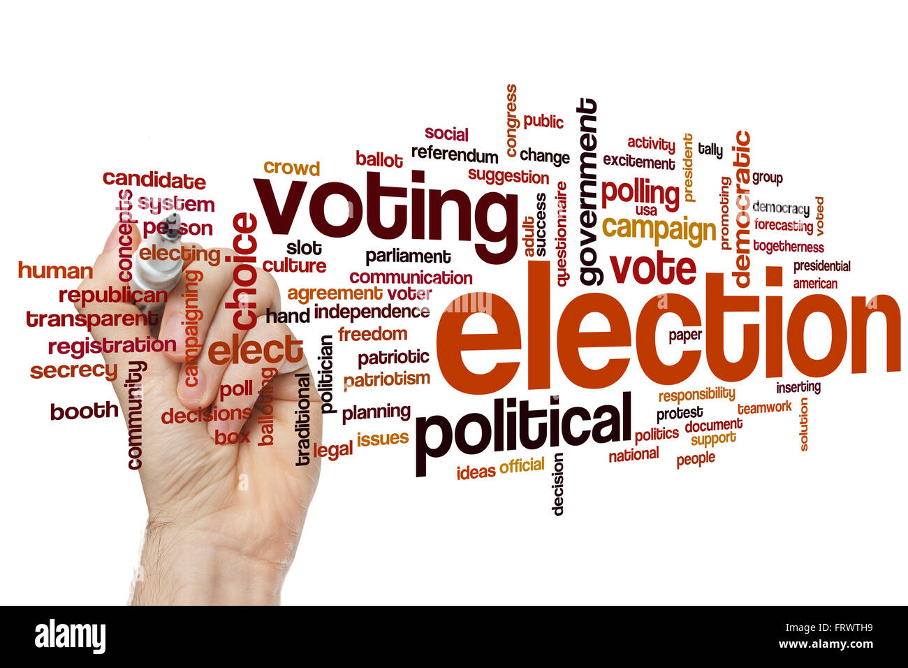 Election concept word cloud background Stock Photo - Alamy