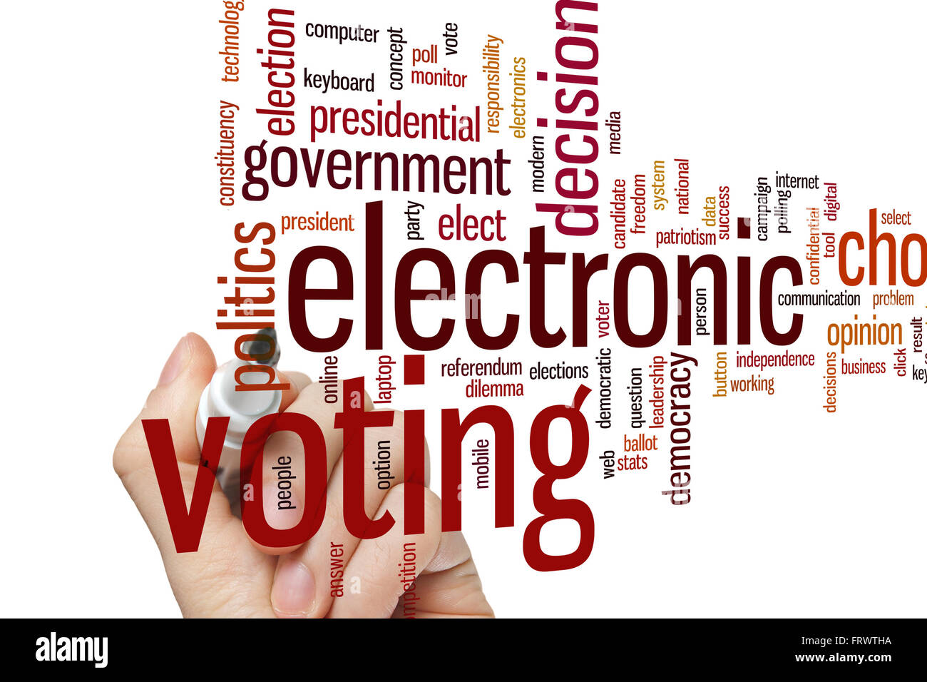 Electronic voting concept word cloud background Stock Photo - Alamy