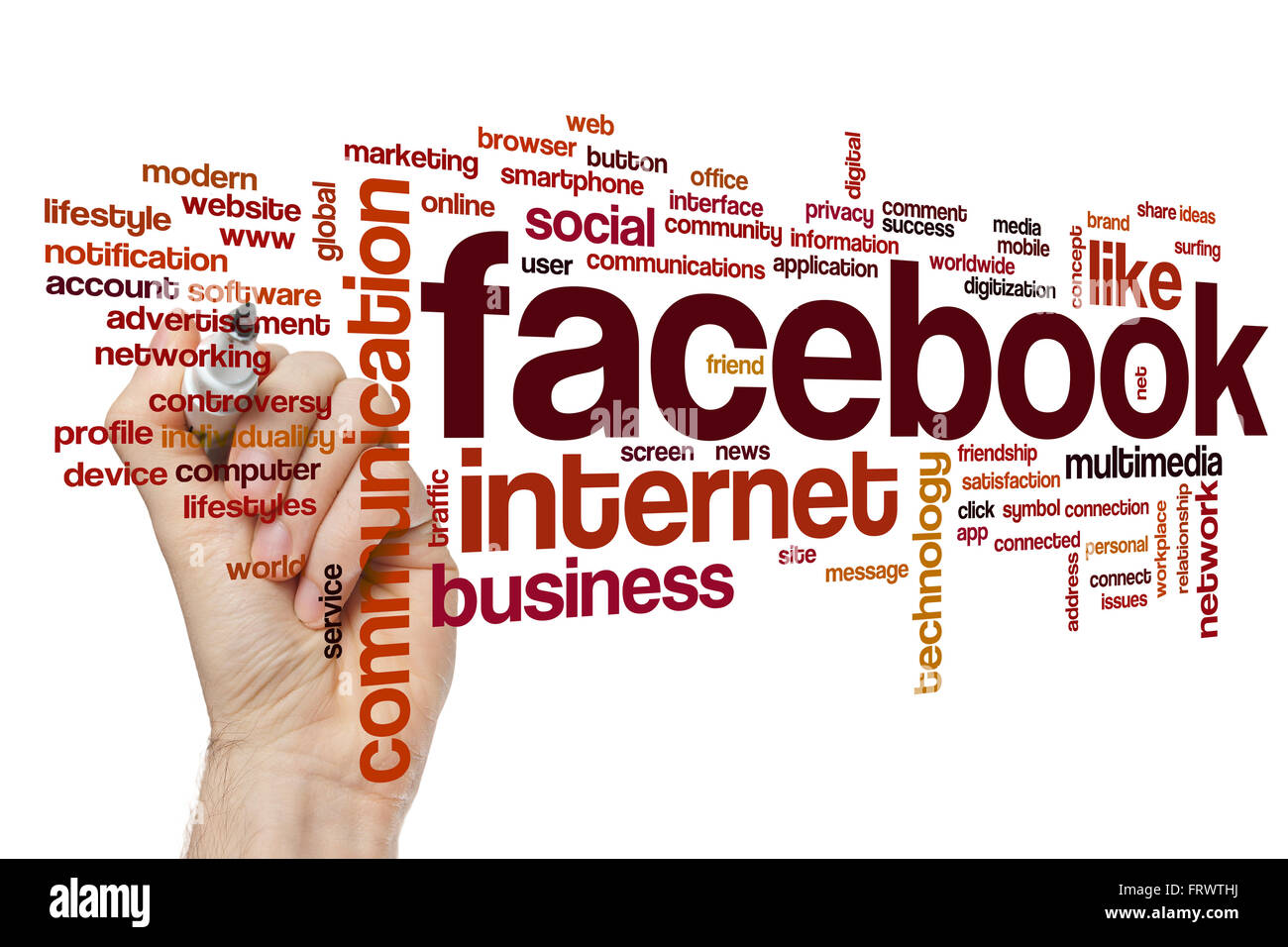 Facebook concept word cloud background Stock Photo - Alamy