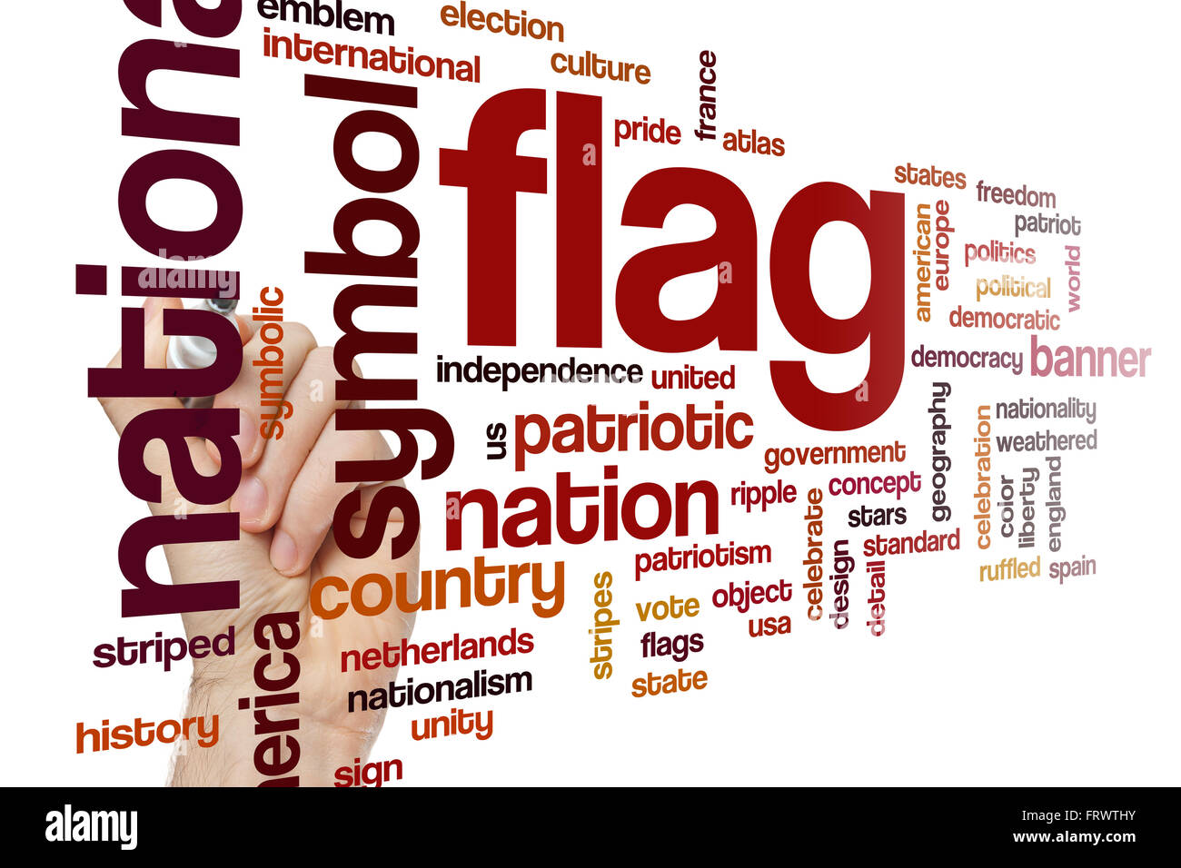 Flag word cloud concept Stock Photo - Alamy