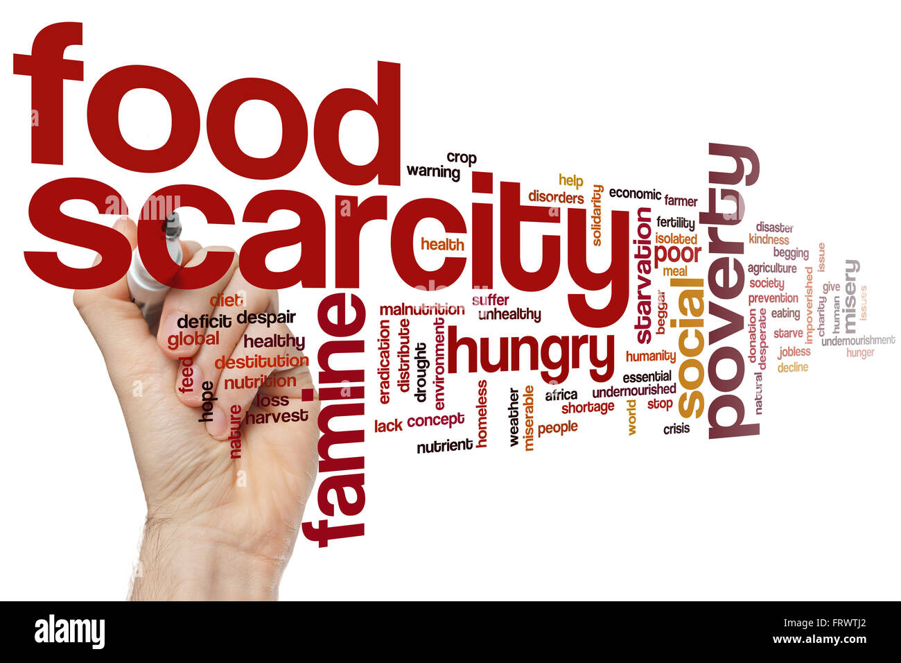 Food scarcity concept word cloud background Stock Photo - Alamy