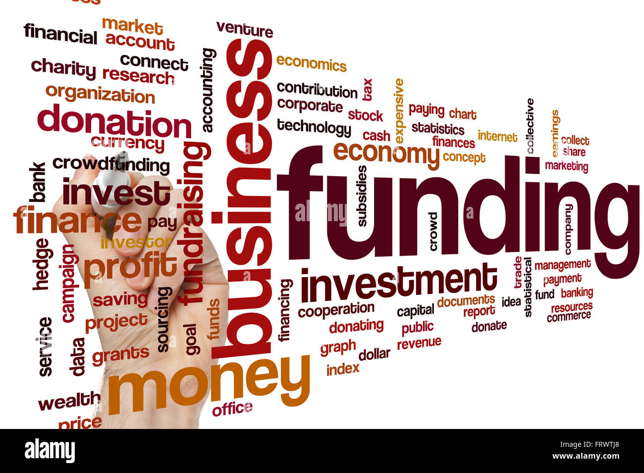 Funding word cloud concept Stock Photo - Alamy