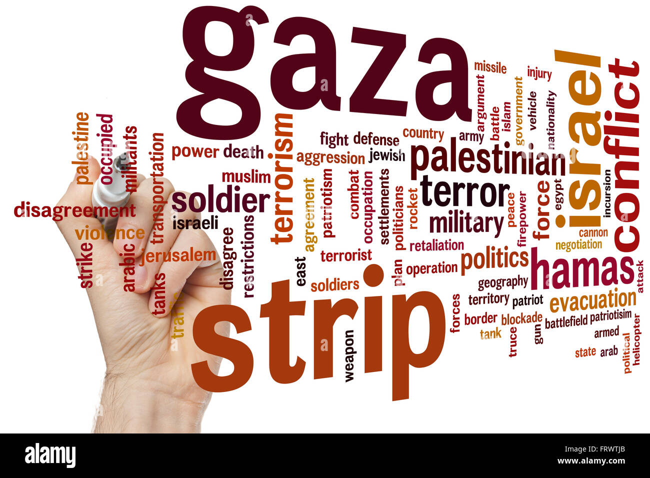Gaza strip concept word cloud background Stock Photo - Alamy