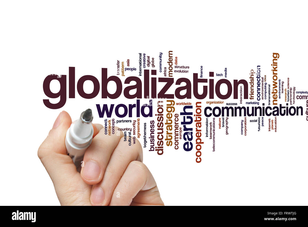 Globalization concept word cloud background Stock Photo - Alamy