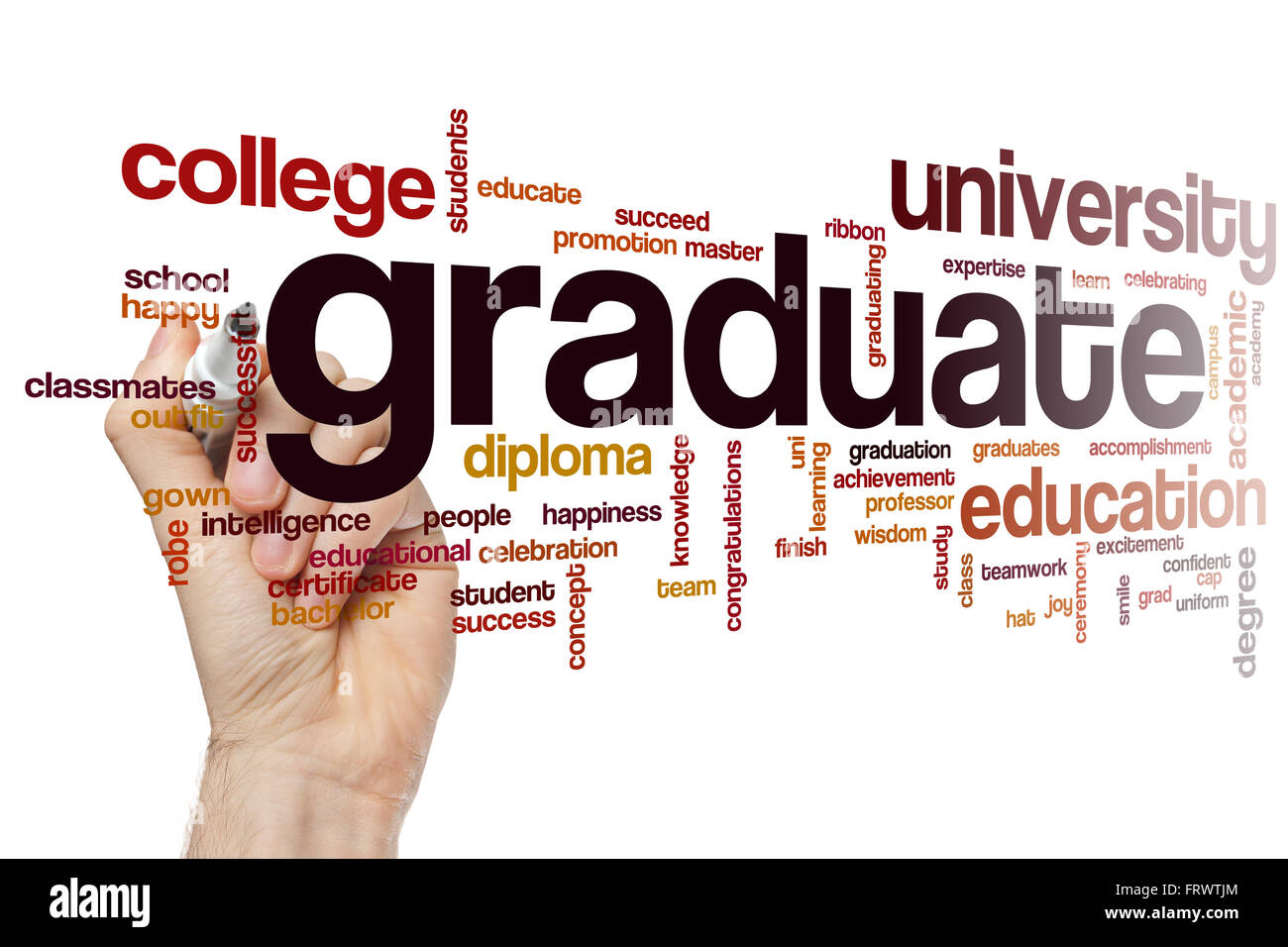 Graduate concept word cloud background Stock Photo - Alamy