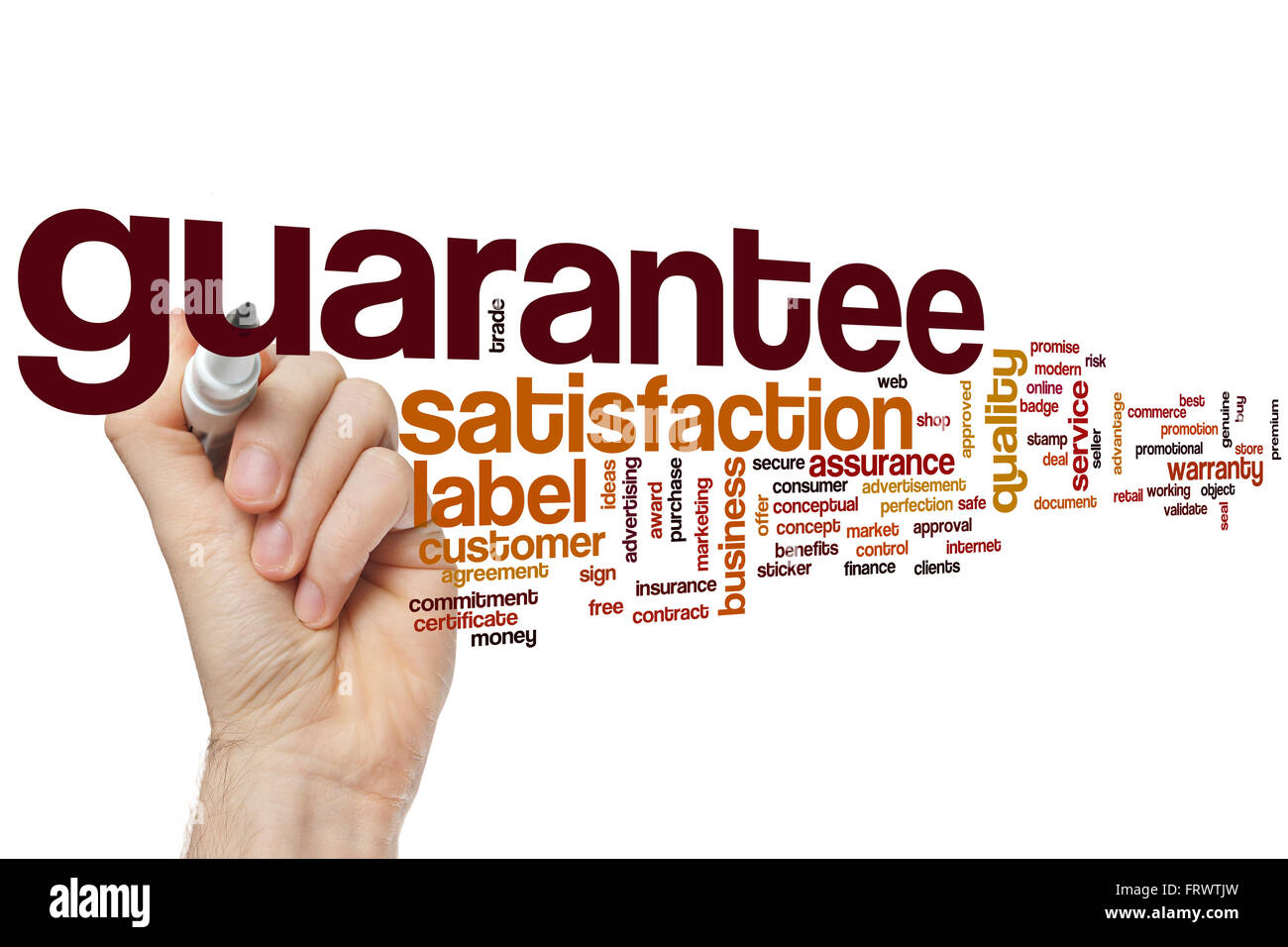 Guarantee word cloud concept Stock Photo - Alamy