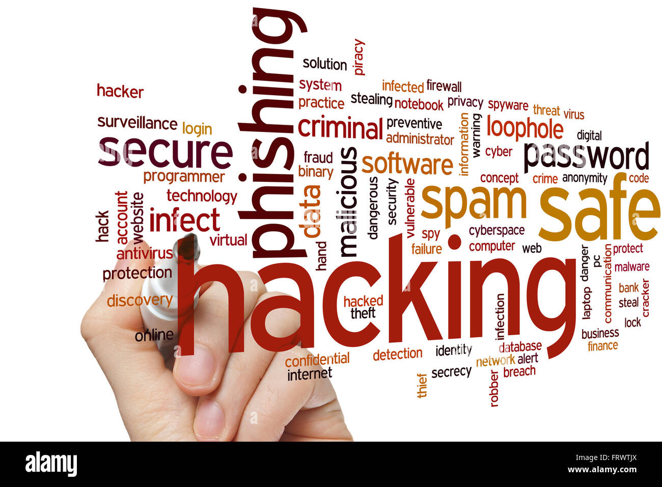 Hacking concept word cloud background Stock Photo - Alamy