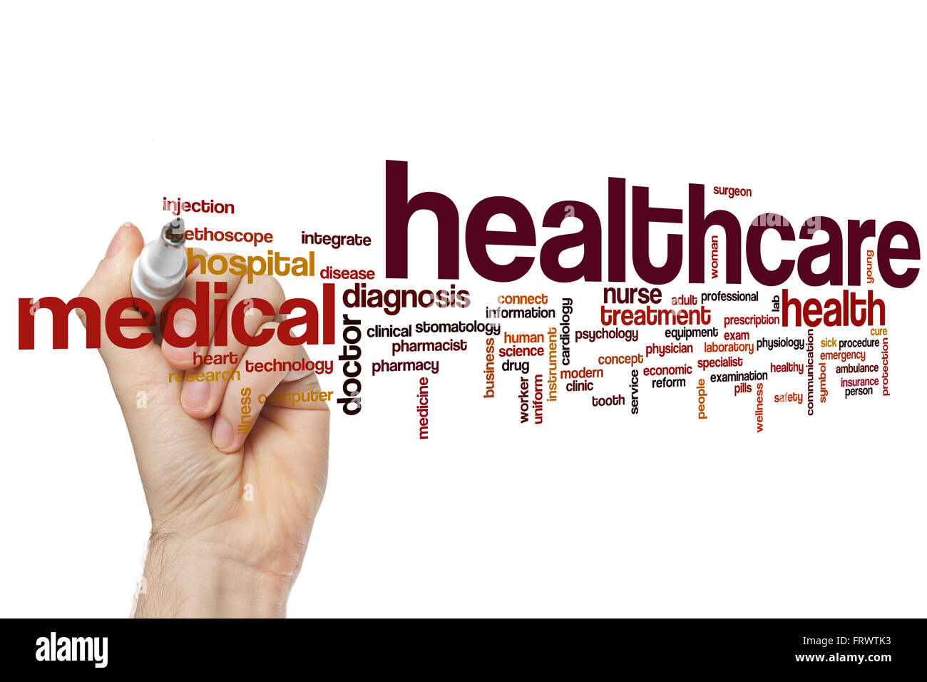 Health care word cloud concept Stock Photo - Alamy