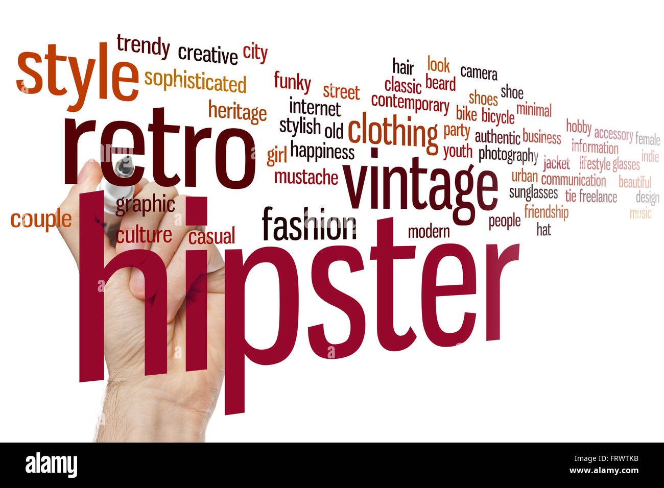 Hipster concept word cloud background Stock Photo - Alamy