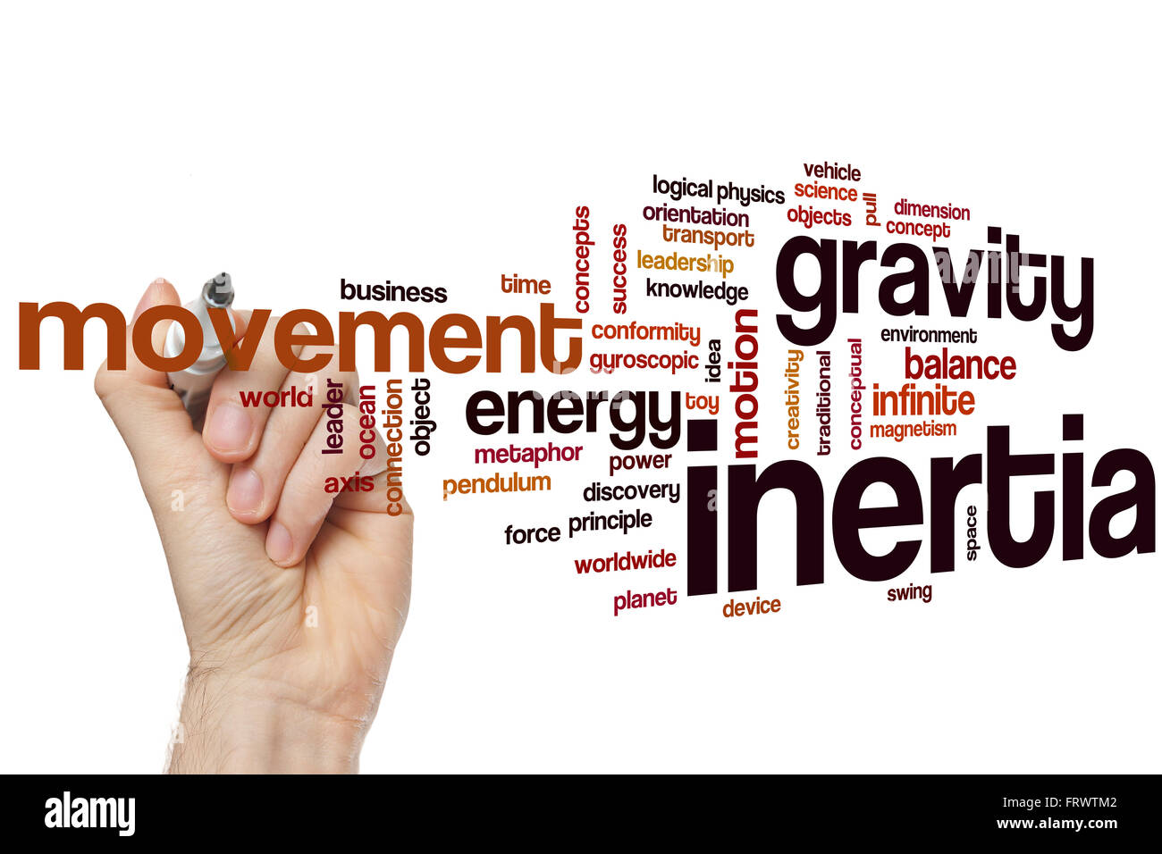 Inertia concept word cloud background Stock Photo - Alamy