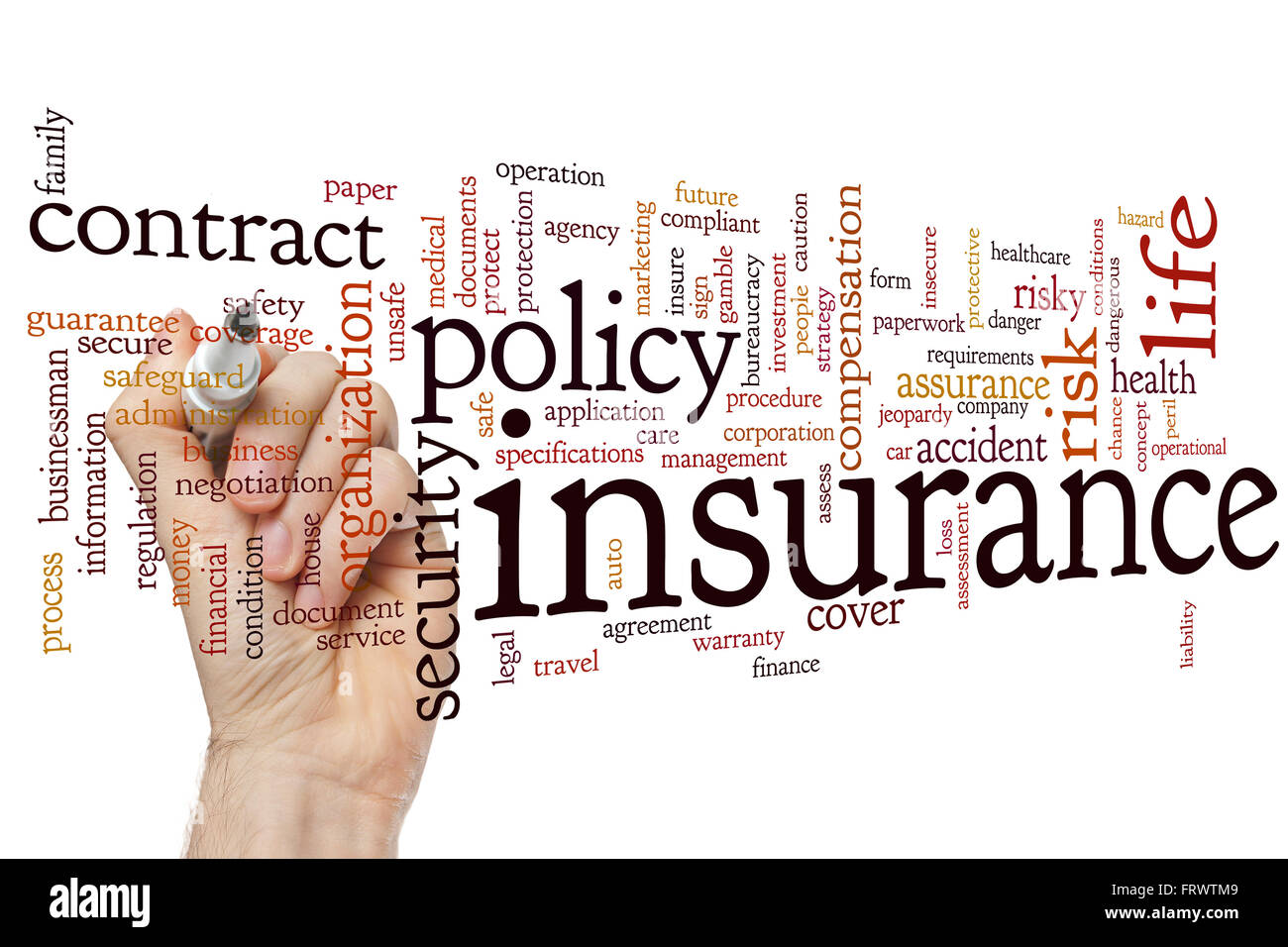 Insurance concept word cloud background Stock Photo - Alamy