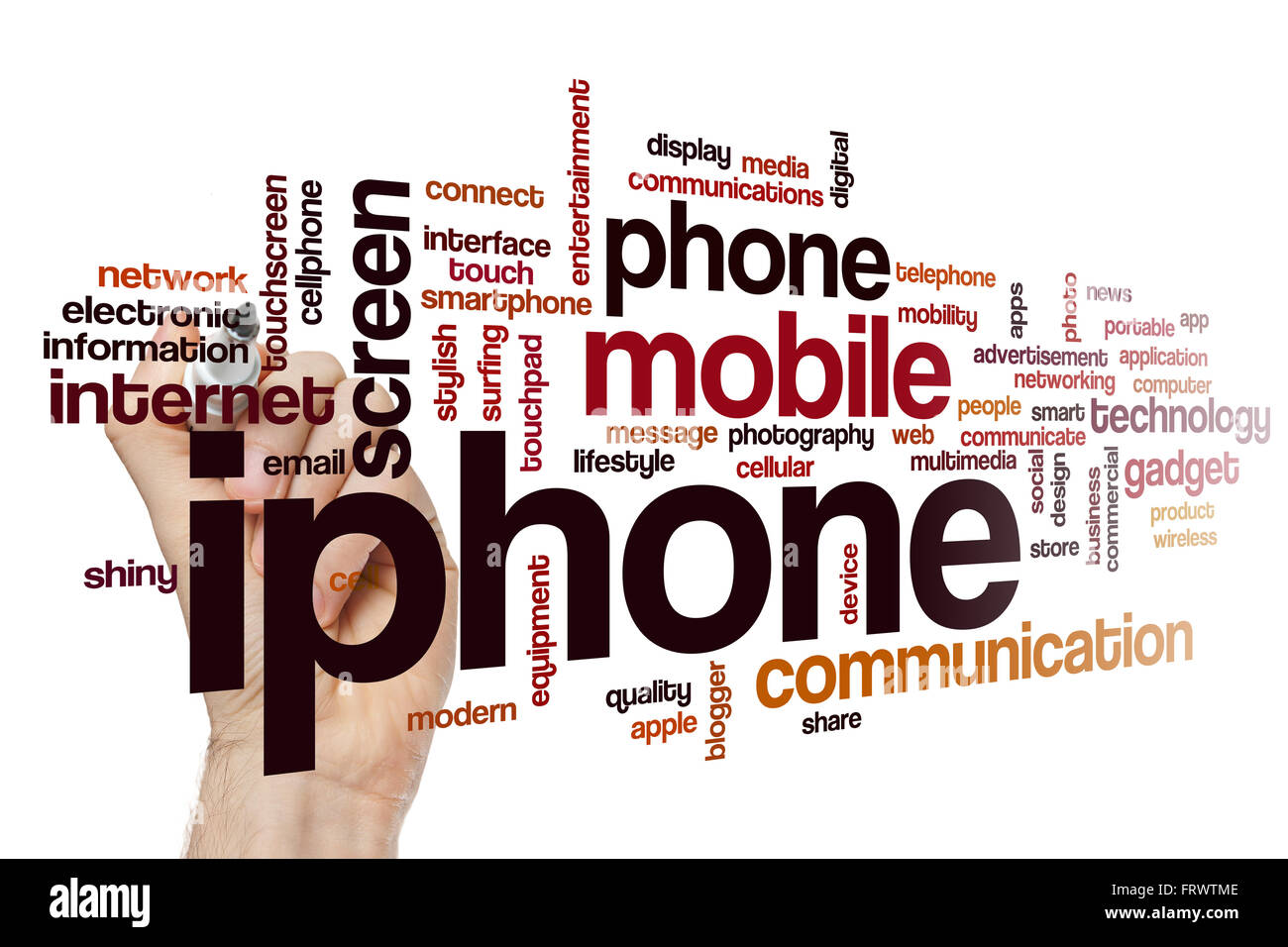 iPhone concept word cloud background Stock Photo - Alamy