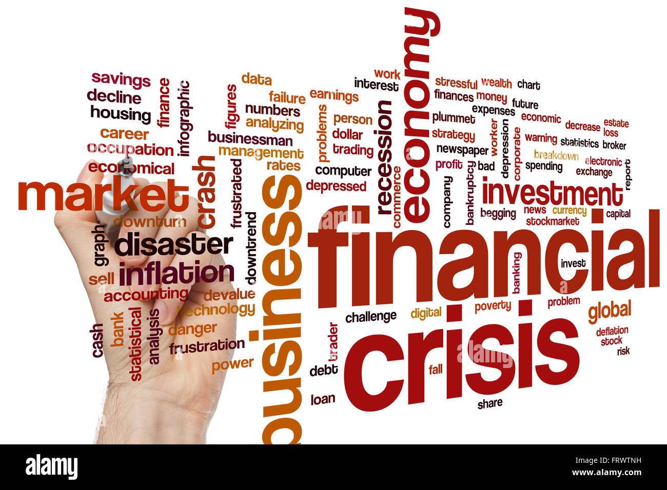 Financial crisis concept word cloud background Stock Photo - Alamy