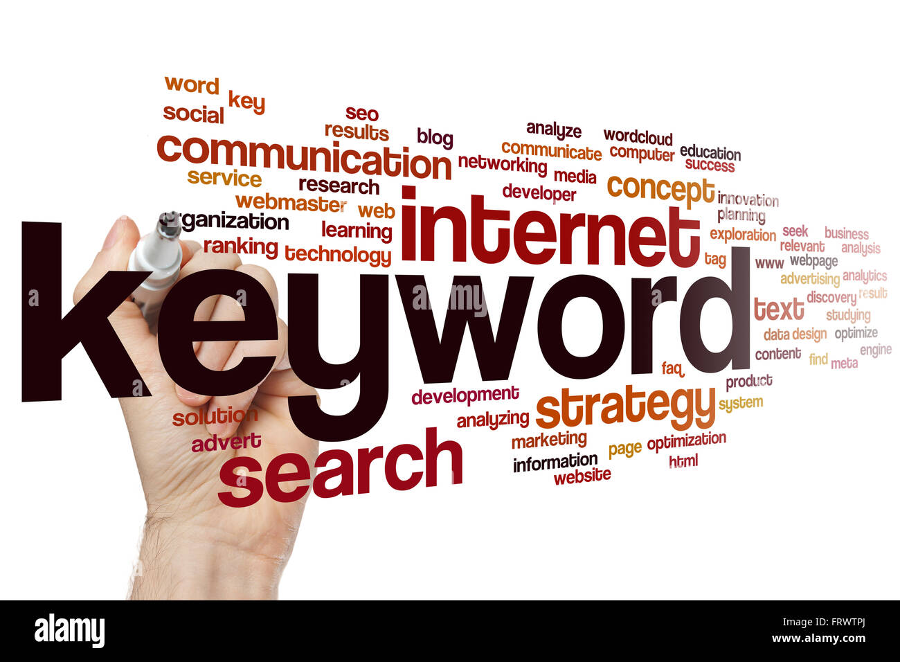 Keyword concept word cloud background Stock Photo - Alamy