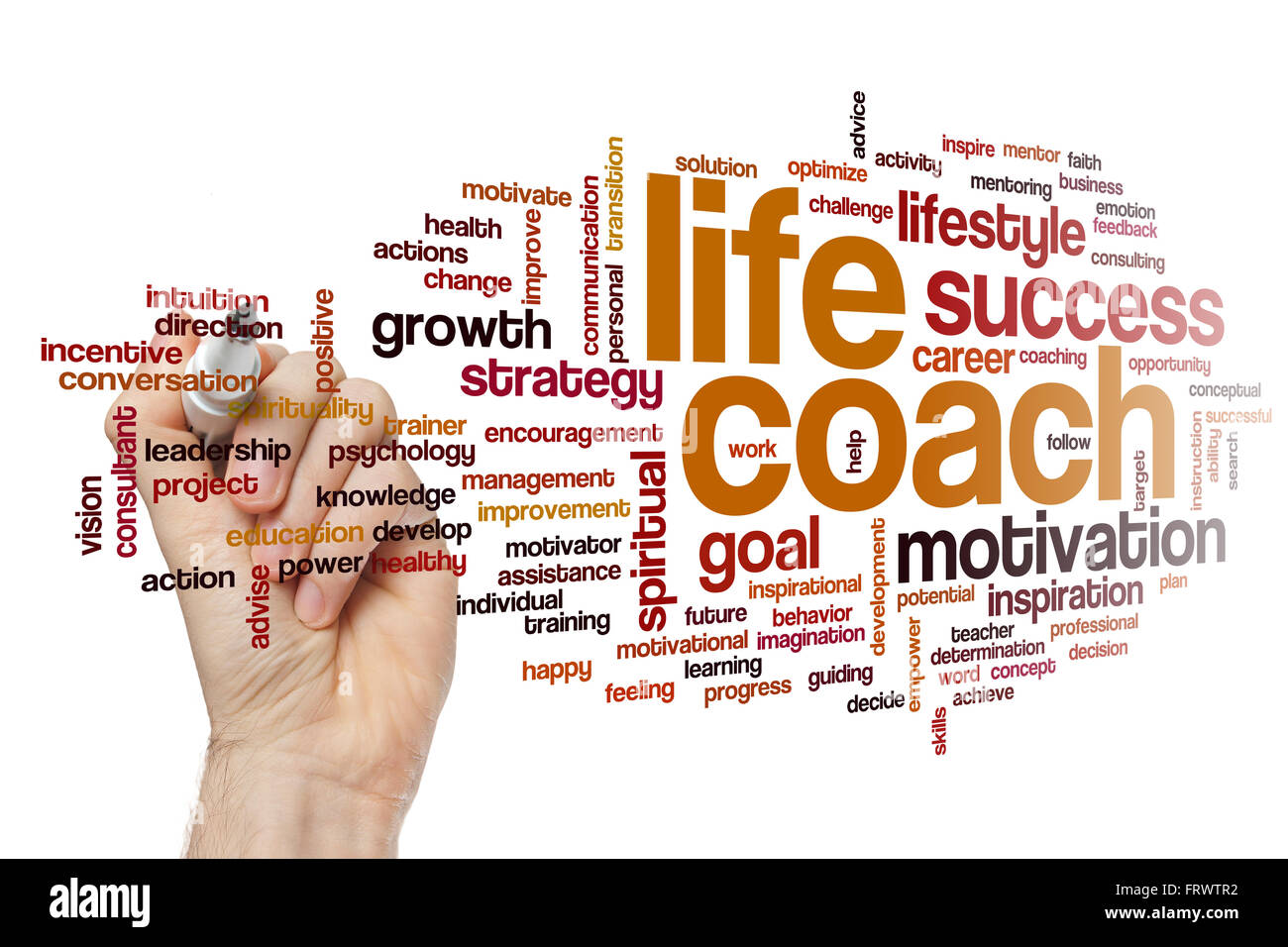 Life coach concept word cloud background Stock Photo - Alamy