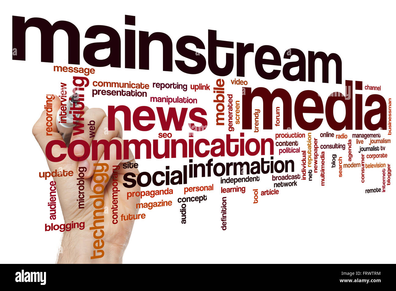 Mainstream media concept word cloud background Stock Photo - Alamy
