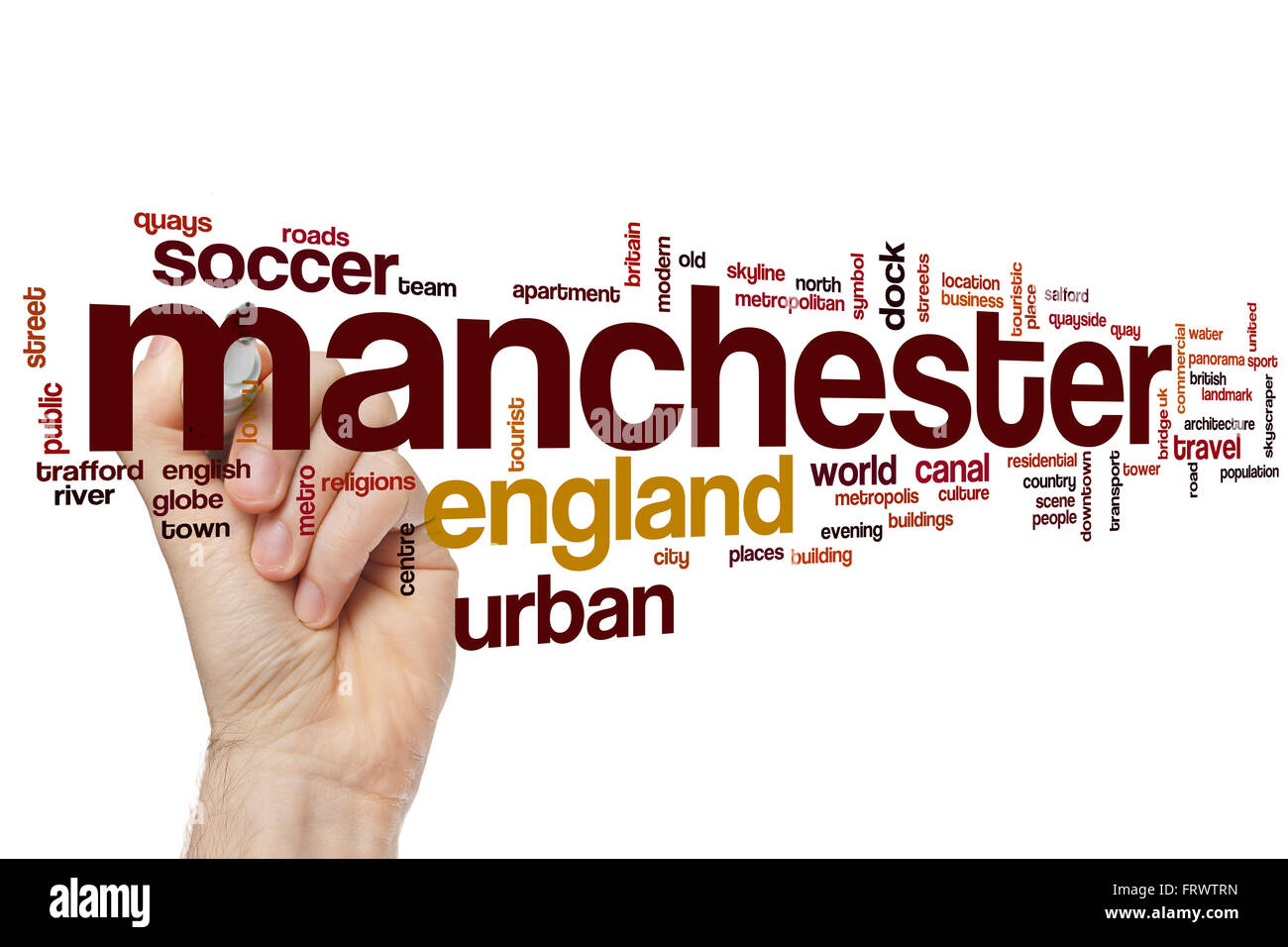 Manchester word cloud concept Stock Photo - Alamy