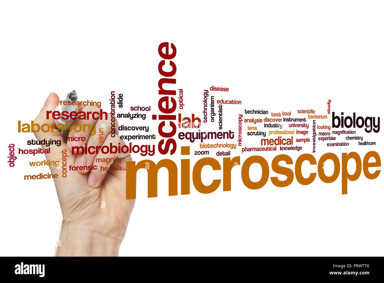 Microscope word cloud concept with science lab related tags Stock Photo ...