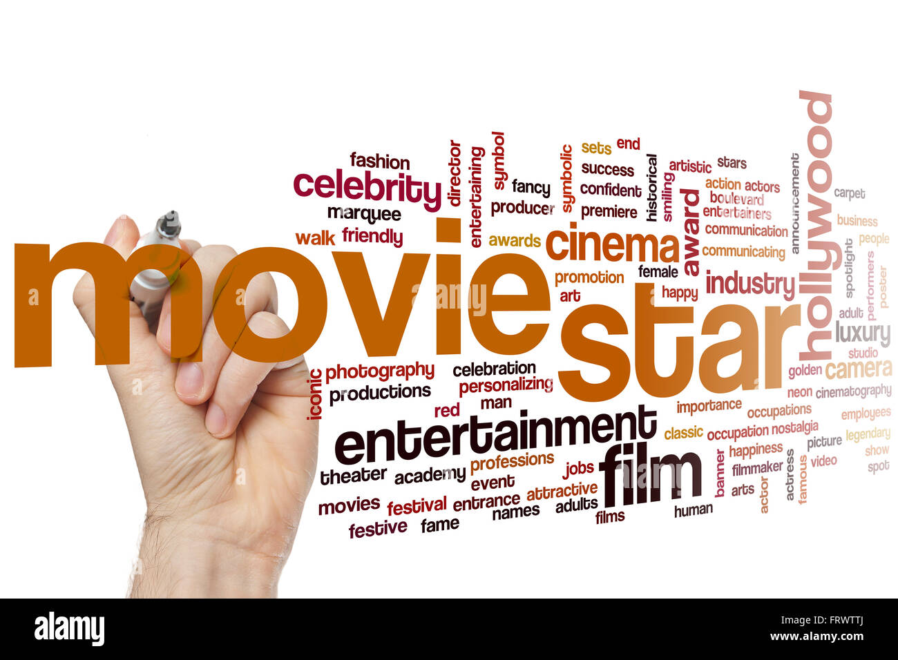 Movie star word cloud concept Stock Photo - Alamy