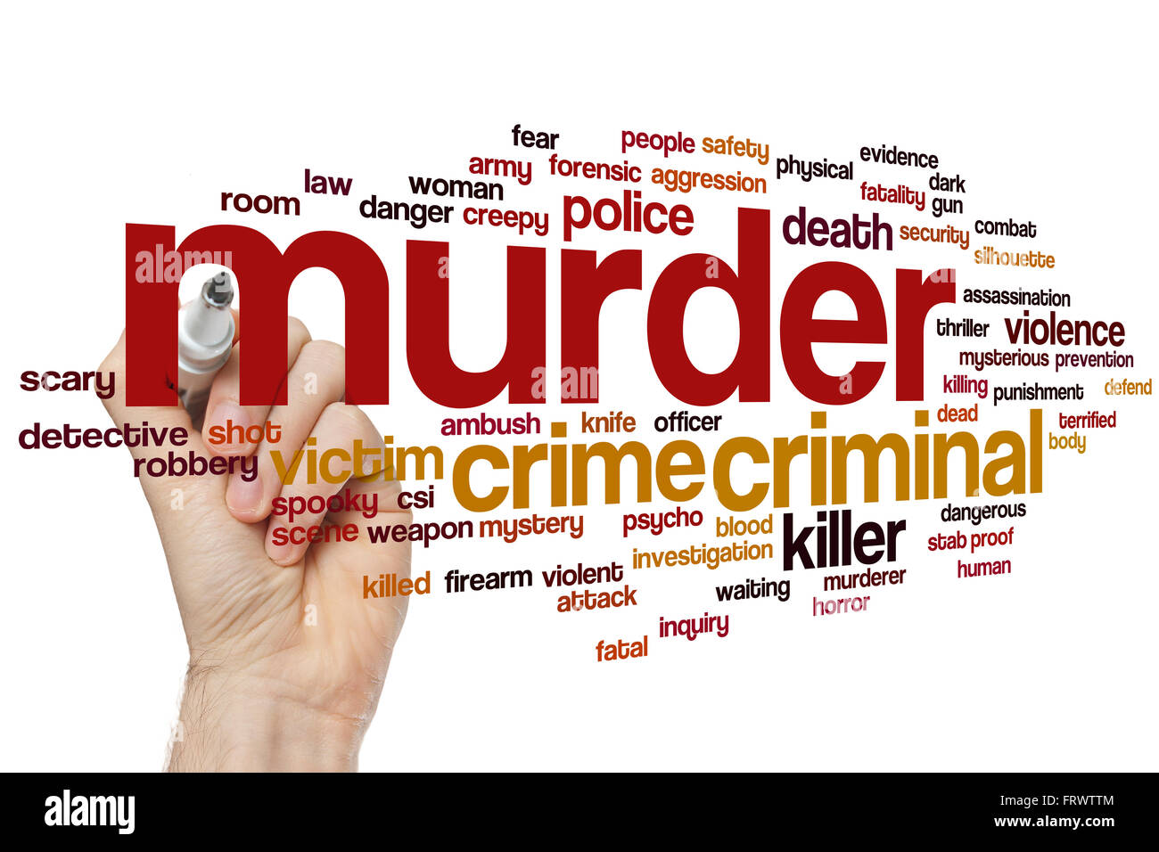 Murder concept word cloud background Stock Photo - Alamy