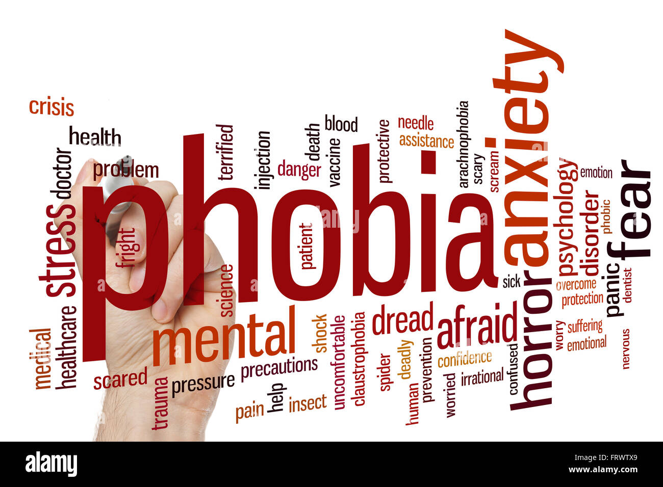 Phobia concept word cloud background Stock Photo - Alamy