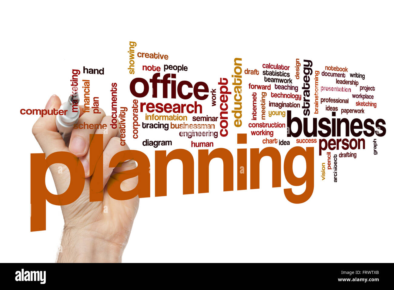 Planning word cloud Stock Photo - Alamy