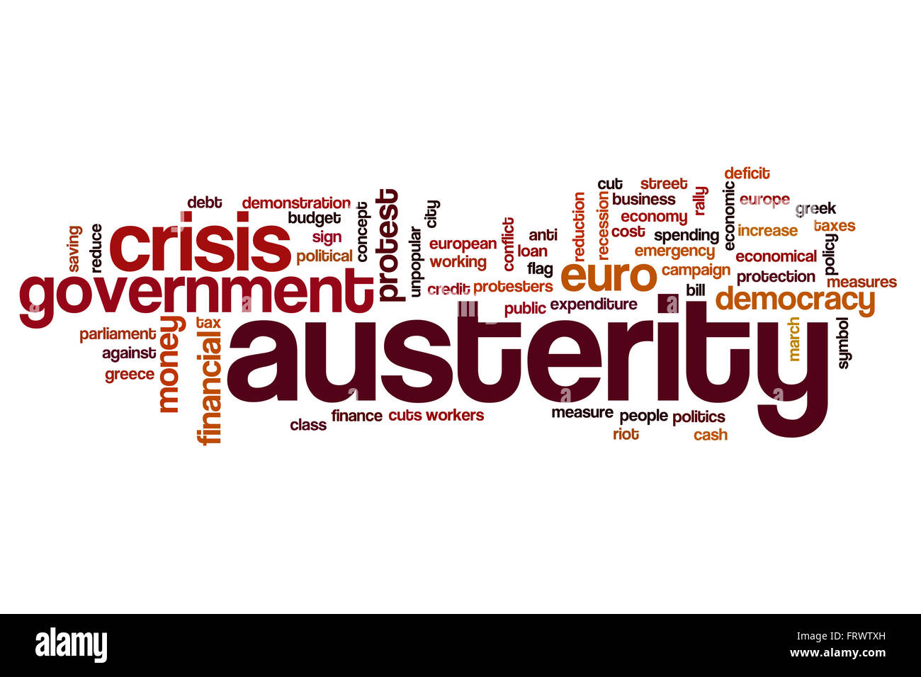 Austerity word cloud Stock Photo - Alamy