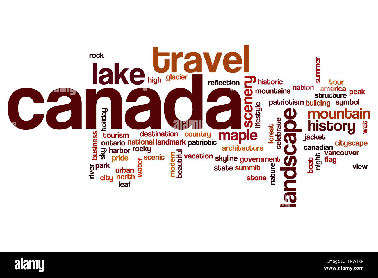 Canada word cloud Stock Photo - Alamy