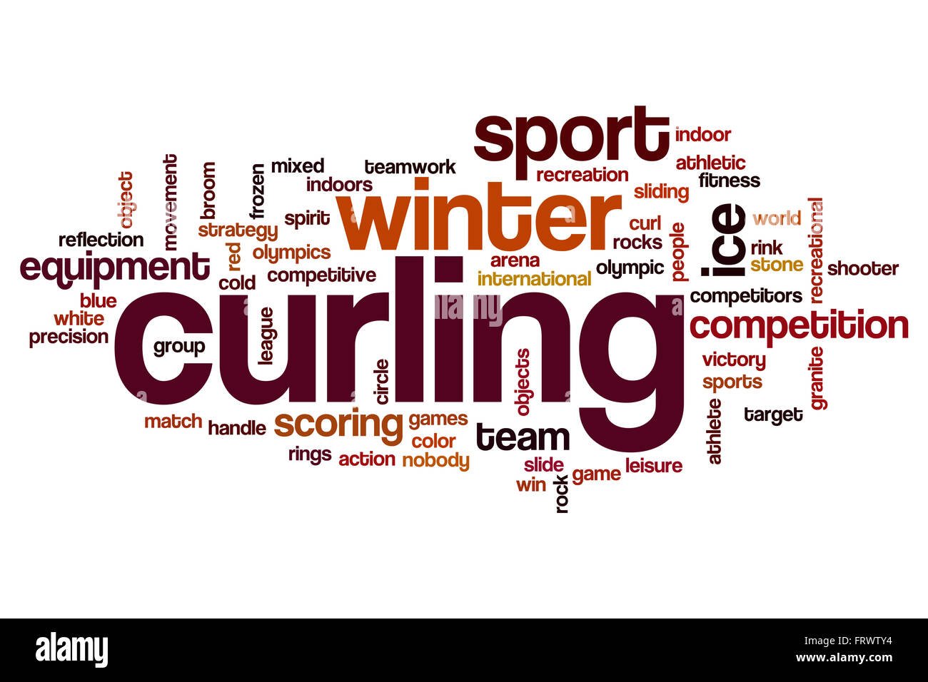 Curling word cloud Stock Photo - Alamy