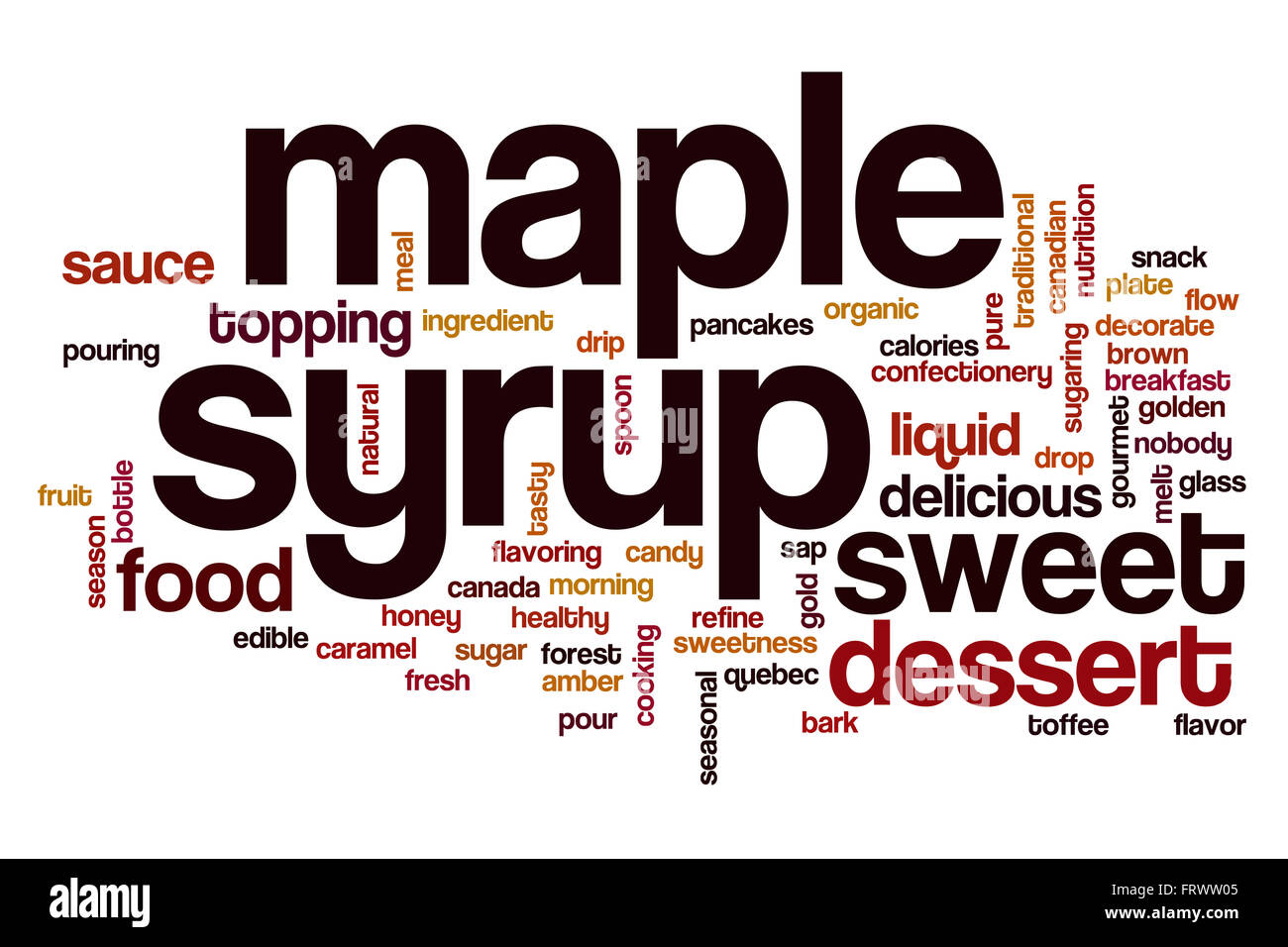 Maple syrup word cloud Stock Photo - Alamy