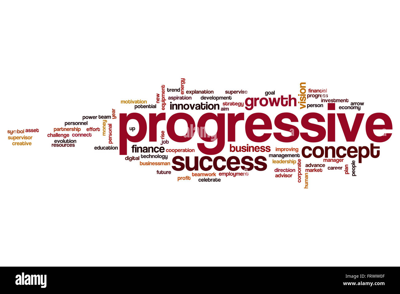 Progressive word cloud Stock Photo - Alamy